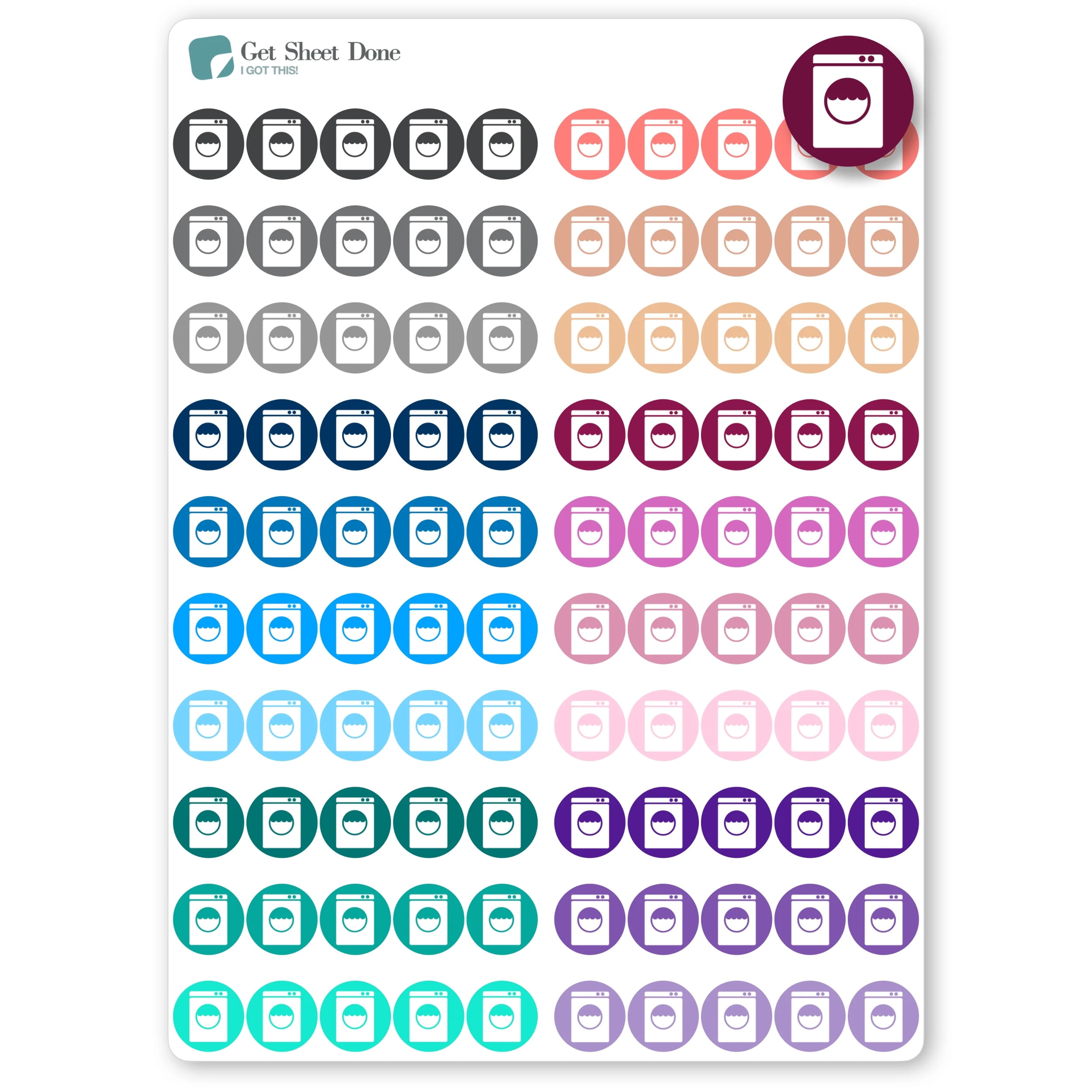 Laundry Dot Planner Stickers / Chore Reminder Stickers / Bullet ...