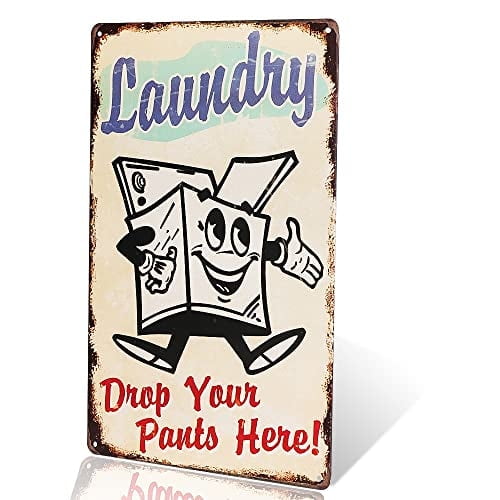 Laundry Drop Your Pants here Metal Sign Vintage Garage Wall Decor Rat ...