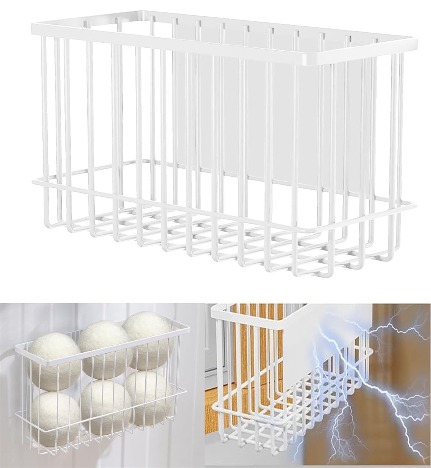 Laundry Dryer Ball Holder,Happon Magnetic Lint Bin,Iron Dryer Ball ...