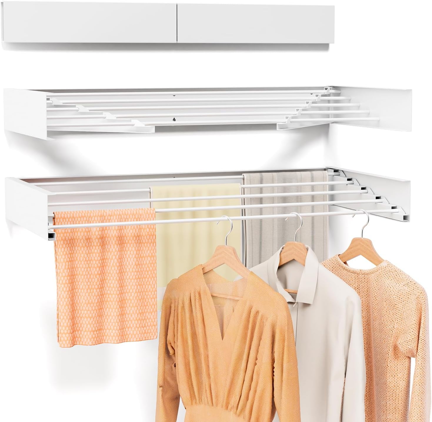 Laundry Drying Rack Collapsible, Wall Mounted, Clothes Drying Rack, 31. ...