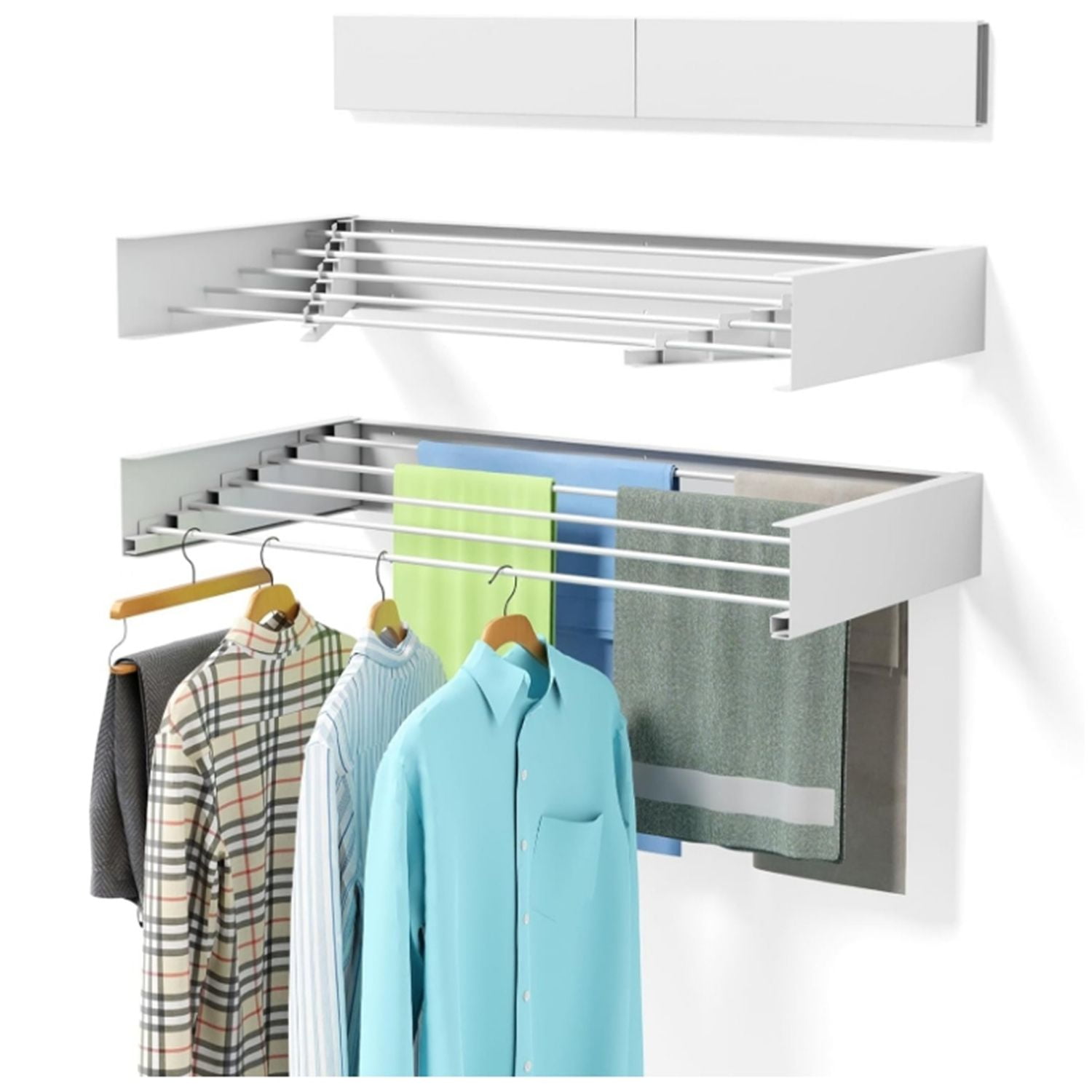 Laundry Drying Rack Collapsible, Wall Mounted, Clothes Drying Rack, 31. ...