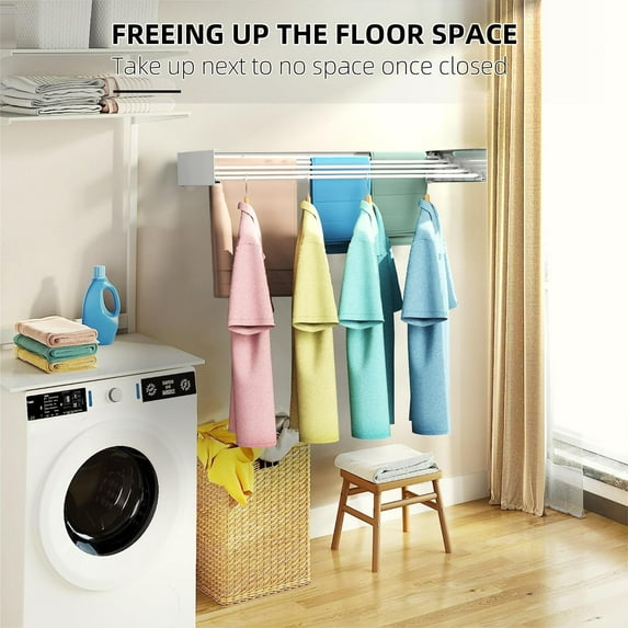 Laundry Drying Rack Collapsible, Wall Mounted Clothes Drying Rack ...