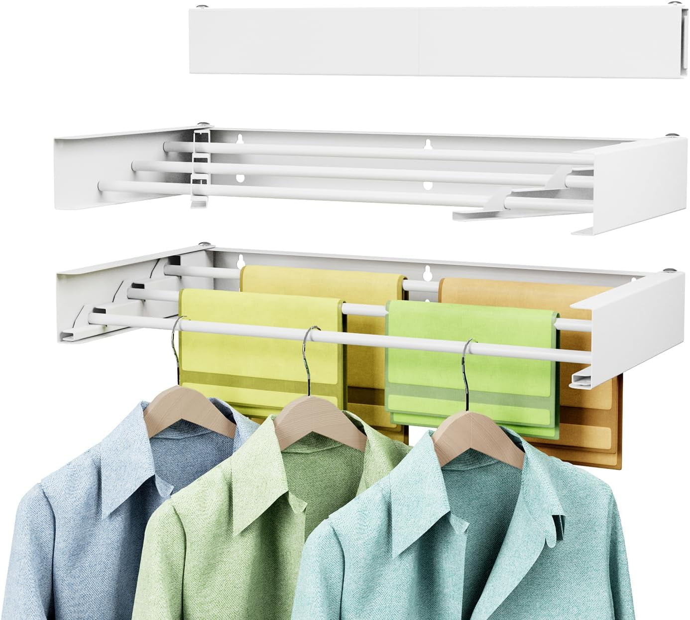 Laundry Drying Rack Collapsible, Wall Mounted Clothes Drying Rack Wall ...