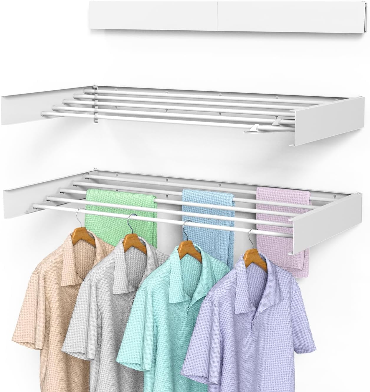 Laundry Drying Rack Collapsible, Wall Mounted Drying Rack, Clothes ...