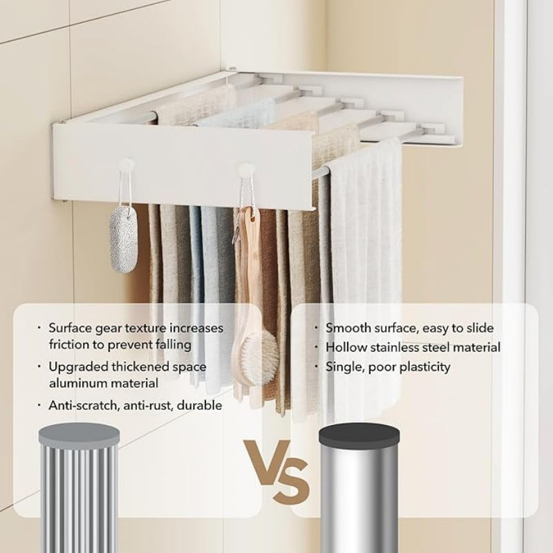 Laundry Drying Rack Upgrade,(28-INCH White),Clothes Drying Rack Wall ...