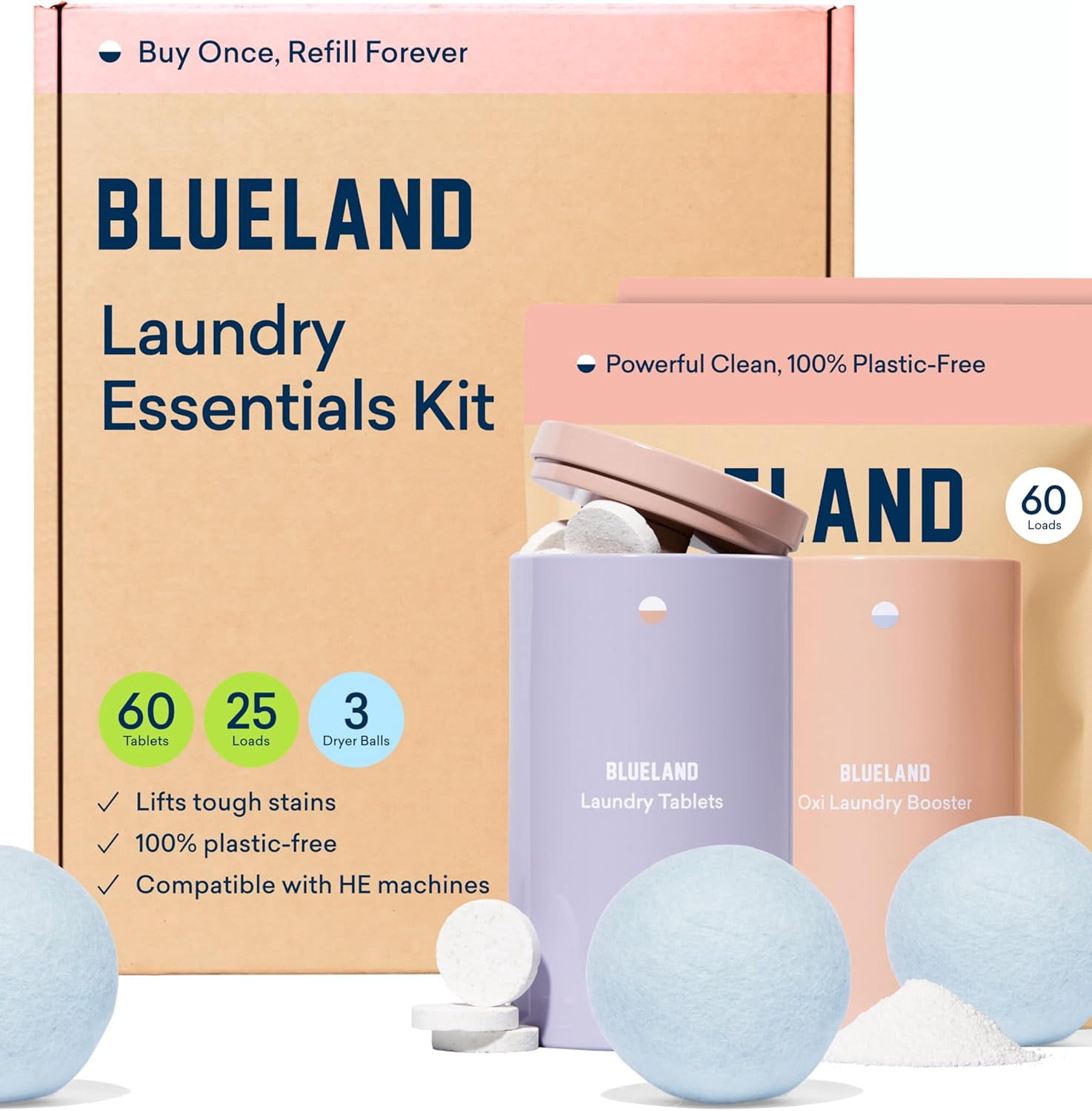 Laundry Essentials Kit, Spring Bloom - Plastic-Free Laundry Detergent ...