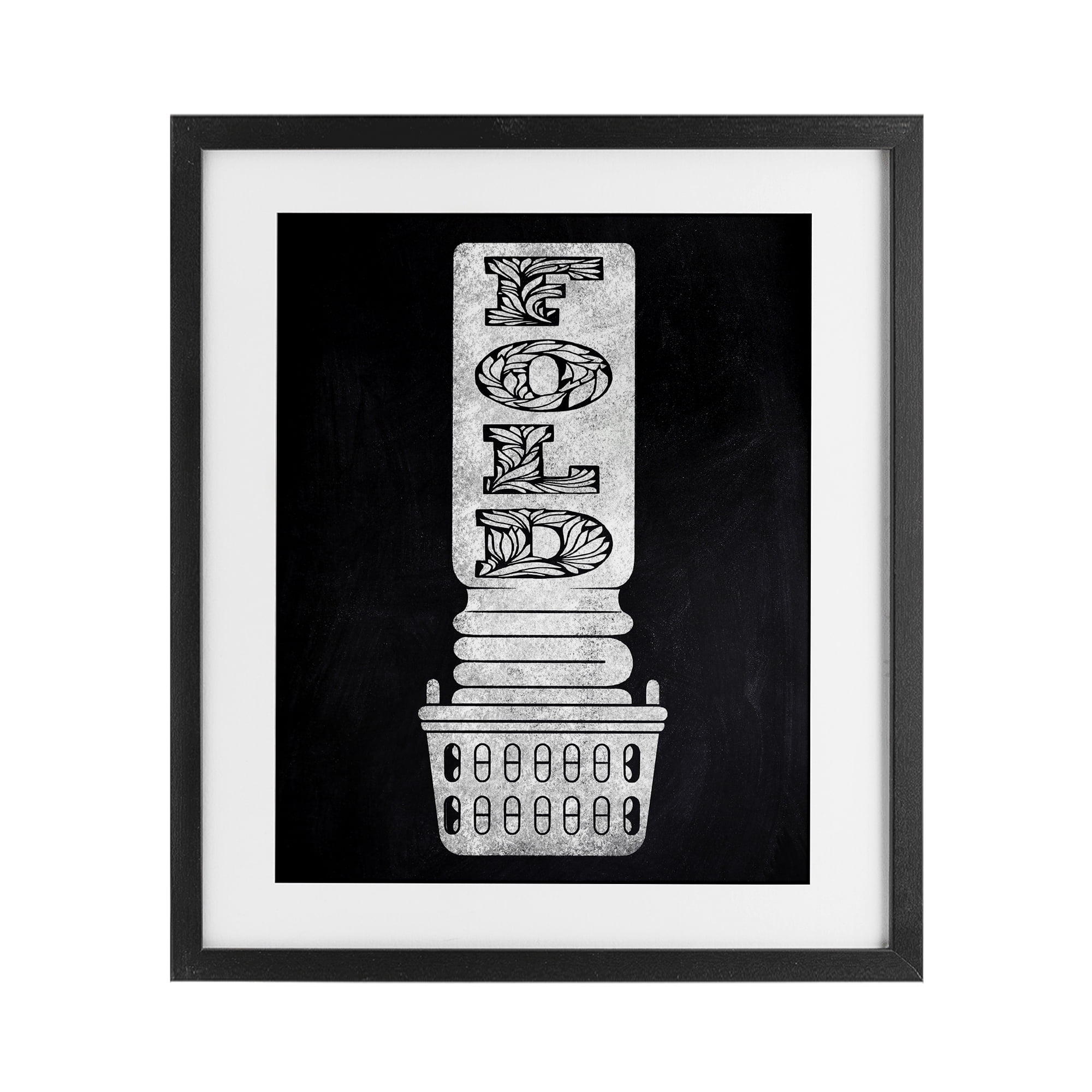 Laundry Fold Ornate Letters Black Framed Print Under Glass, design by ...