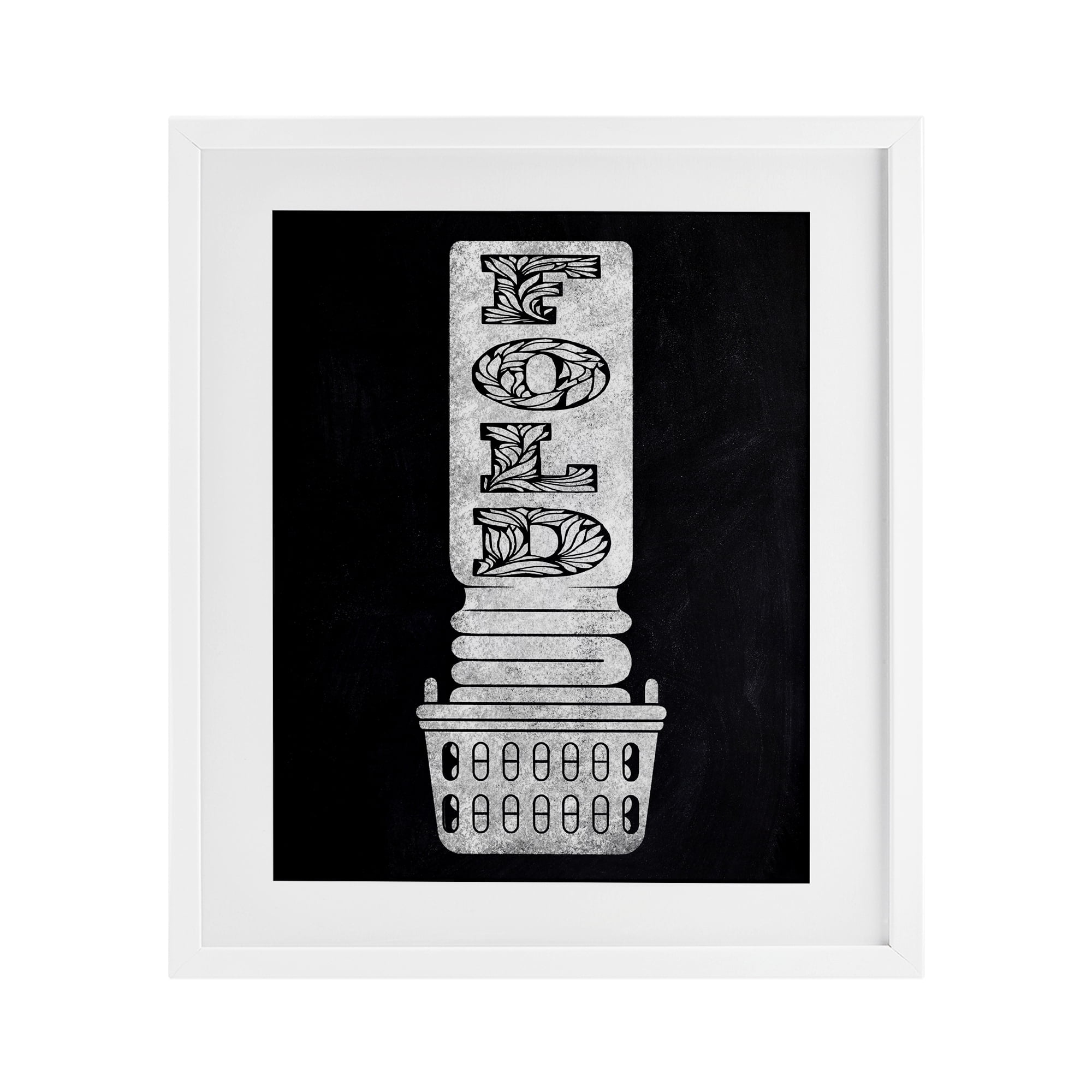 Laundry Fold Ornate Letters White Framed Print Under Glass, design by ...