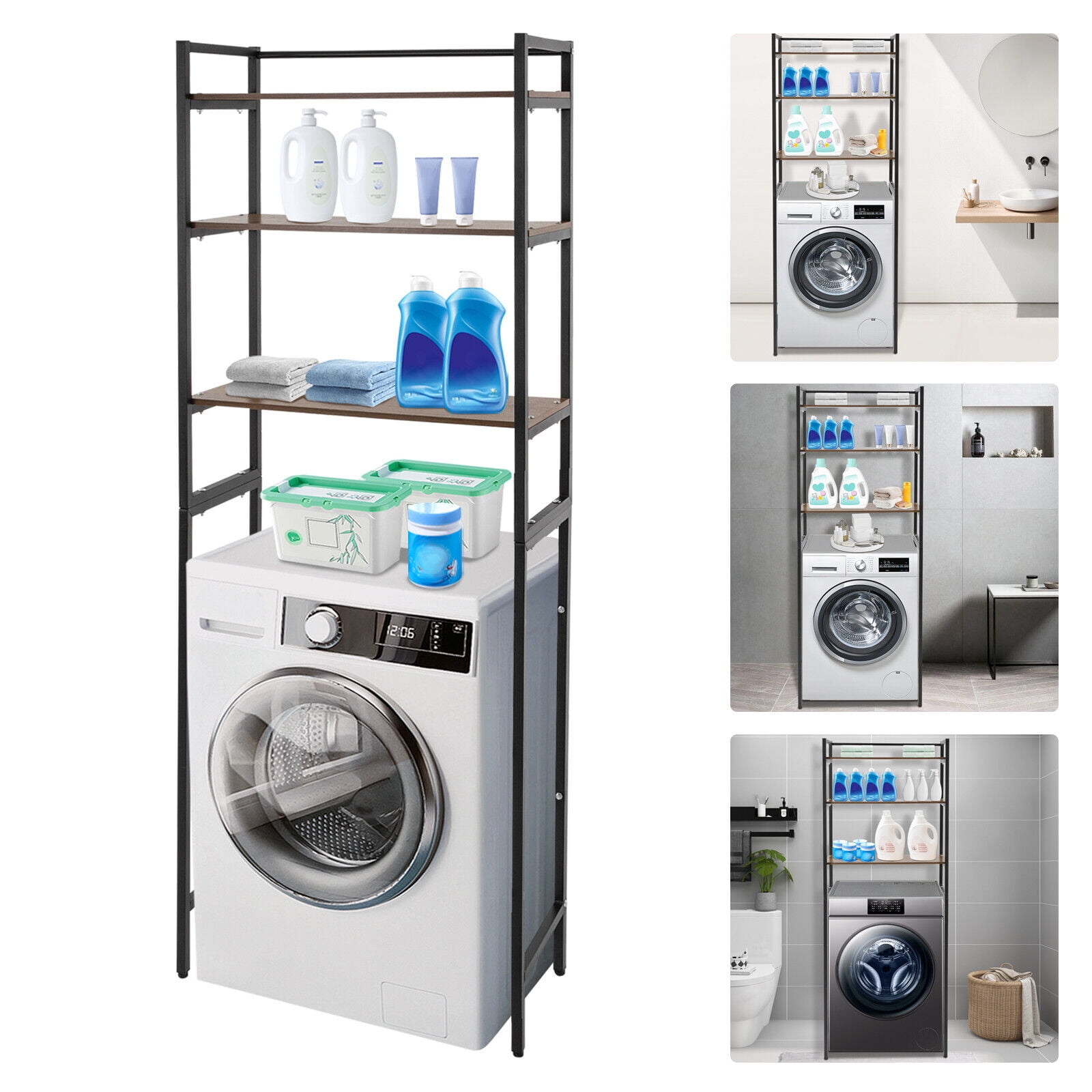 Laundry Freestanding Storage Rack Bathroom Rack Washing Machine ...