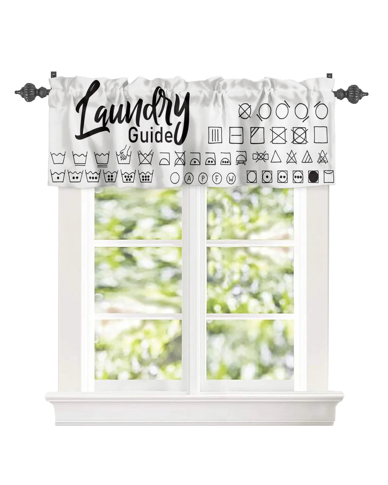 Laundry Guide Quotes White Window Treatment Panel for Living Room ...