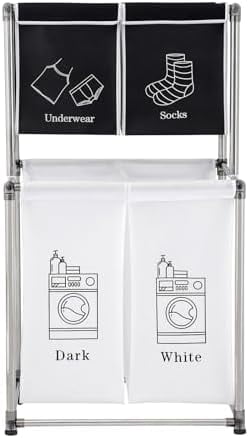 Laundry Hamper 2 Tier Laundry Sorter with 4 Removable Bags for ...