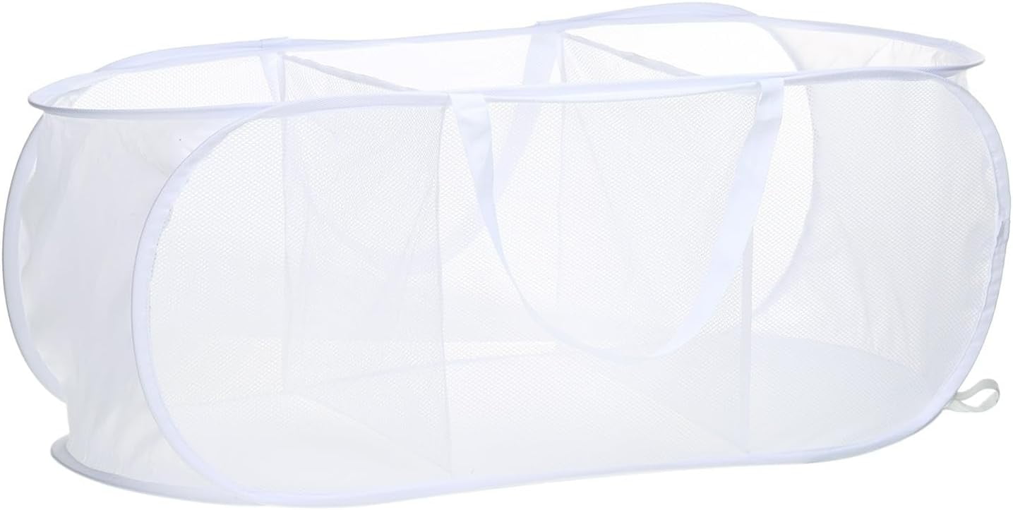 Laundry Hamper, 3 Compartment Collapsible Mesh Laundry Basket with ...