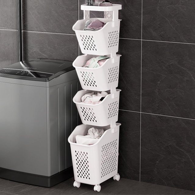 Laundry Hamper 4-Tier Laundry Basket Dirty Clothes Hamper Freestanding ...