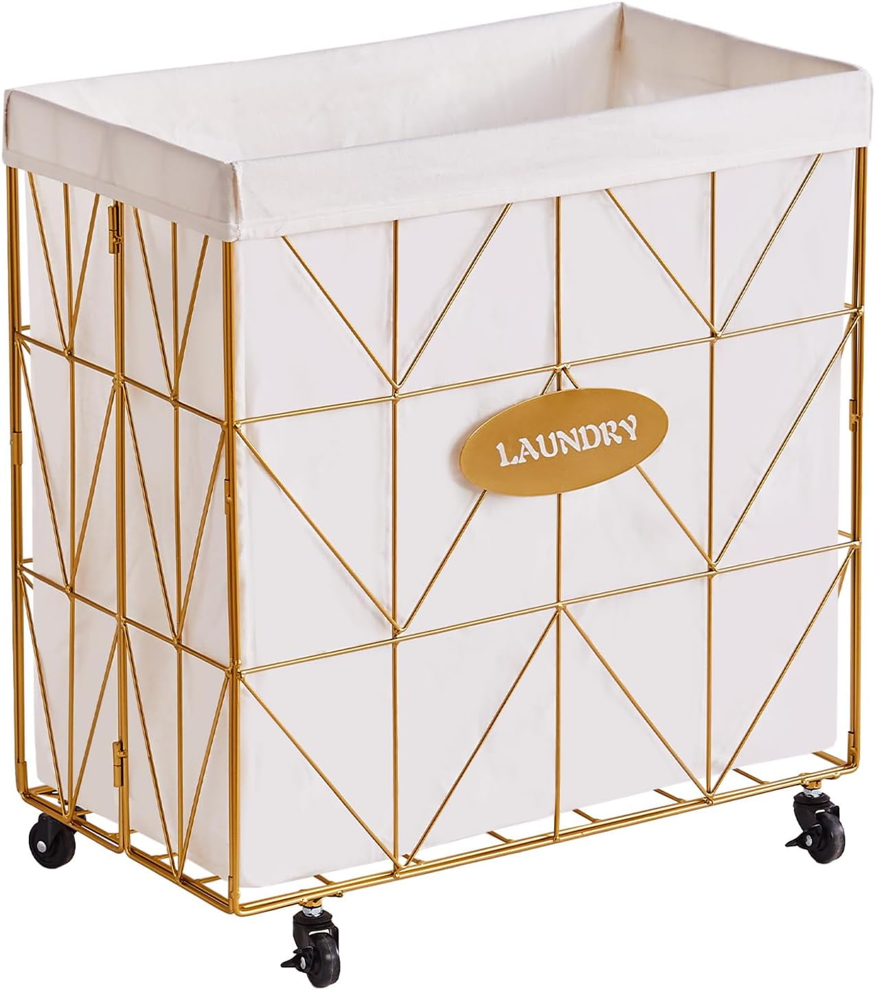 Laundry Hamper,Foldable Laundry Basket Spacious Capacity Metal Laundry ...