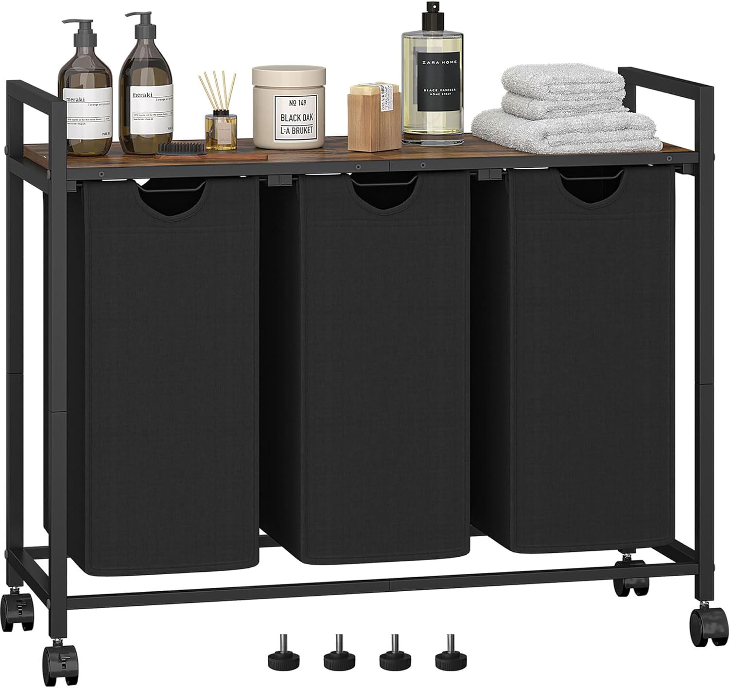 Laundry Hamper, Laundry Basket, Laundry Sorter with 3 Pull-Out and ...