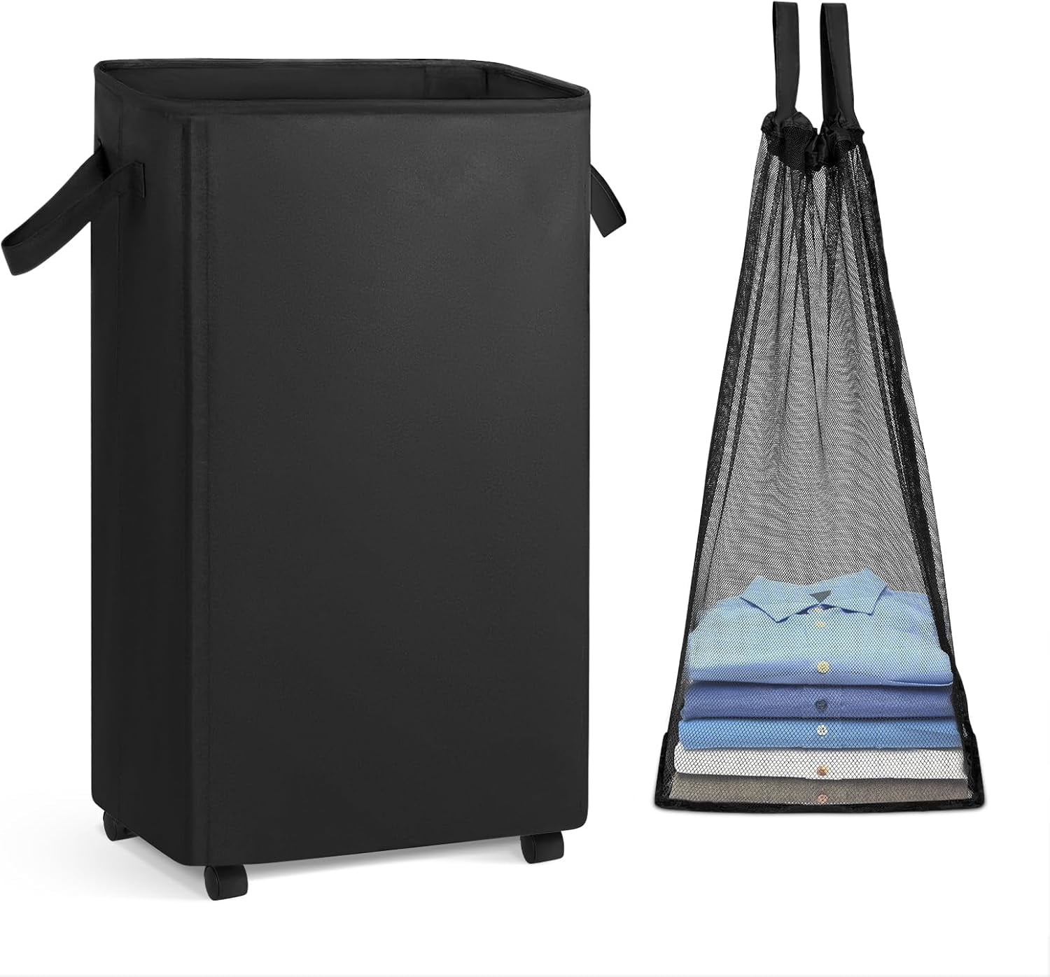Laundry Hamper Laundry Basket with Wheels, 100L Large&Tall Collapsible ...