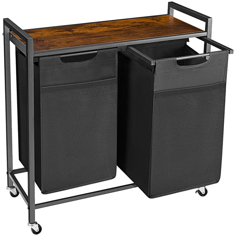 Laundry Hamper, Laundry Sorter with Shelf, Clothes Basket Organizer ...