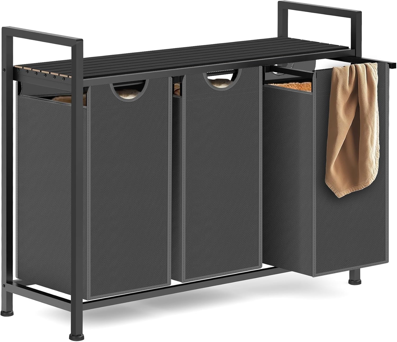 Laundry Hamper, Laundry Sorter with 3 Pull-Out Removable Oxford Fabric ...