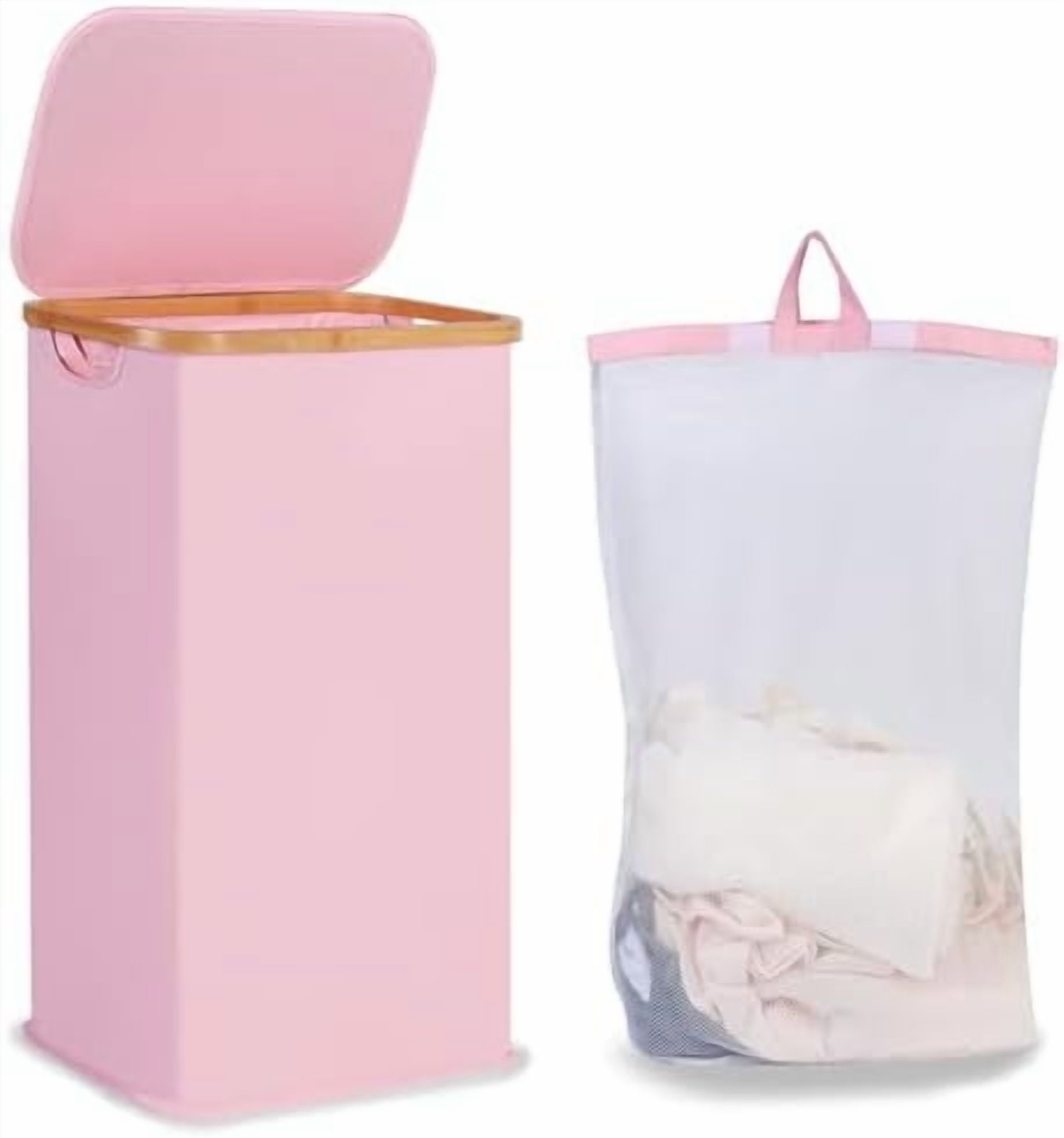 Laundry Hamper with Lid, 110L Large Laundry Basket with Handle and Lid ...
