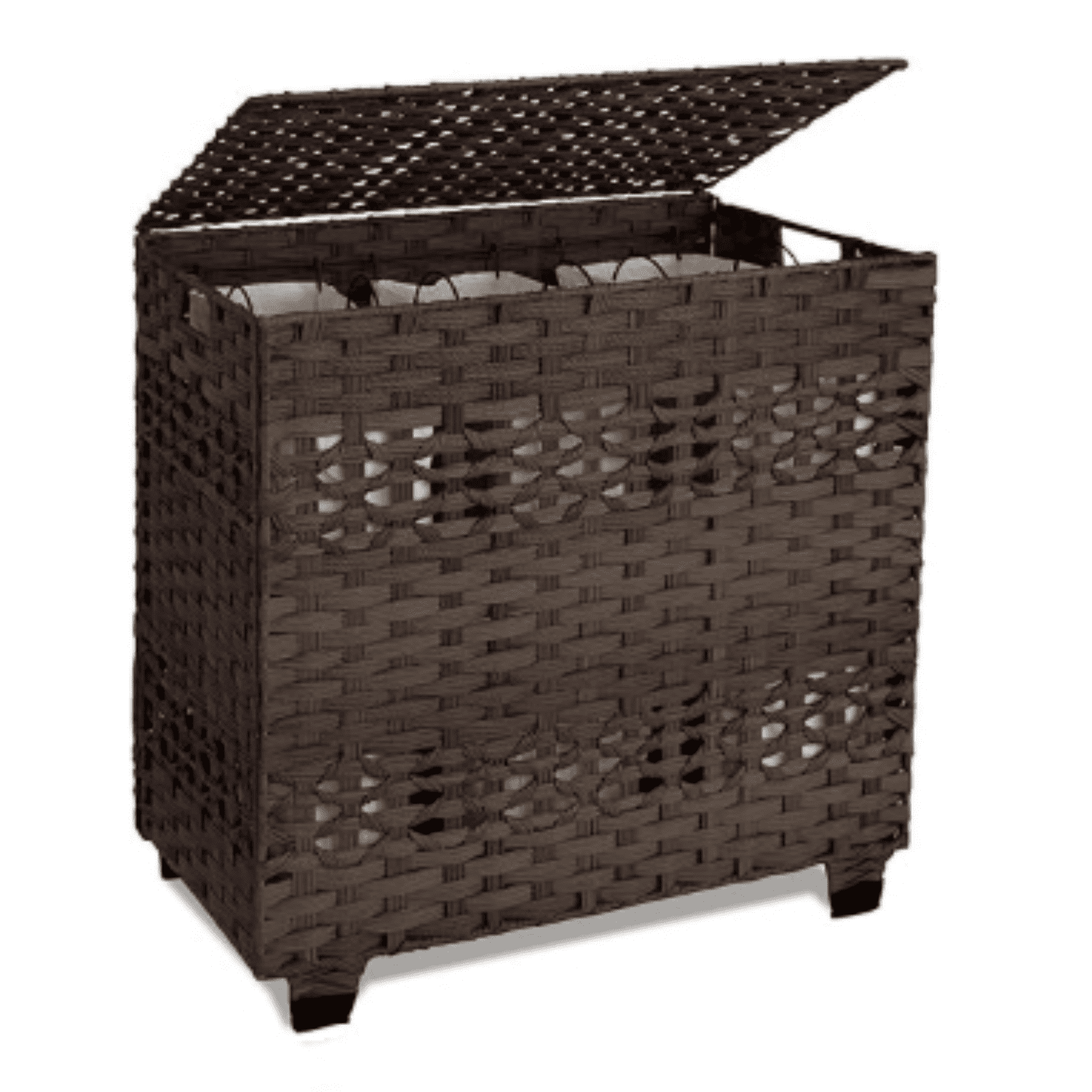 Laundry Hamper with Lid, 140L Clothes Hamper with 3 Removable Liner ...