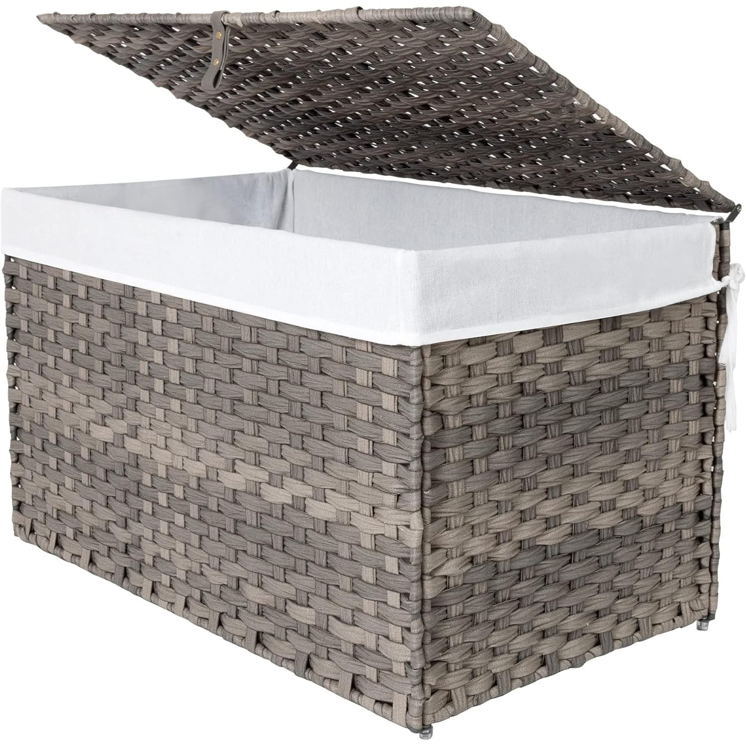 Laundry Hamper with Lid, 160L Clothes Hamper with Removable Liner Bags ...