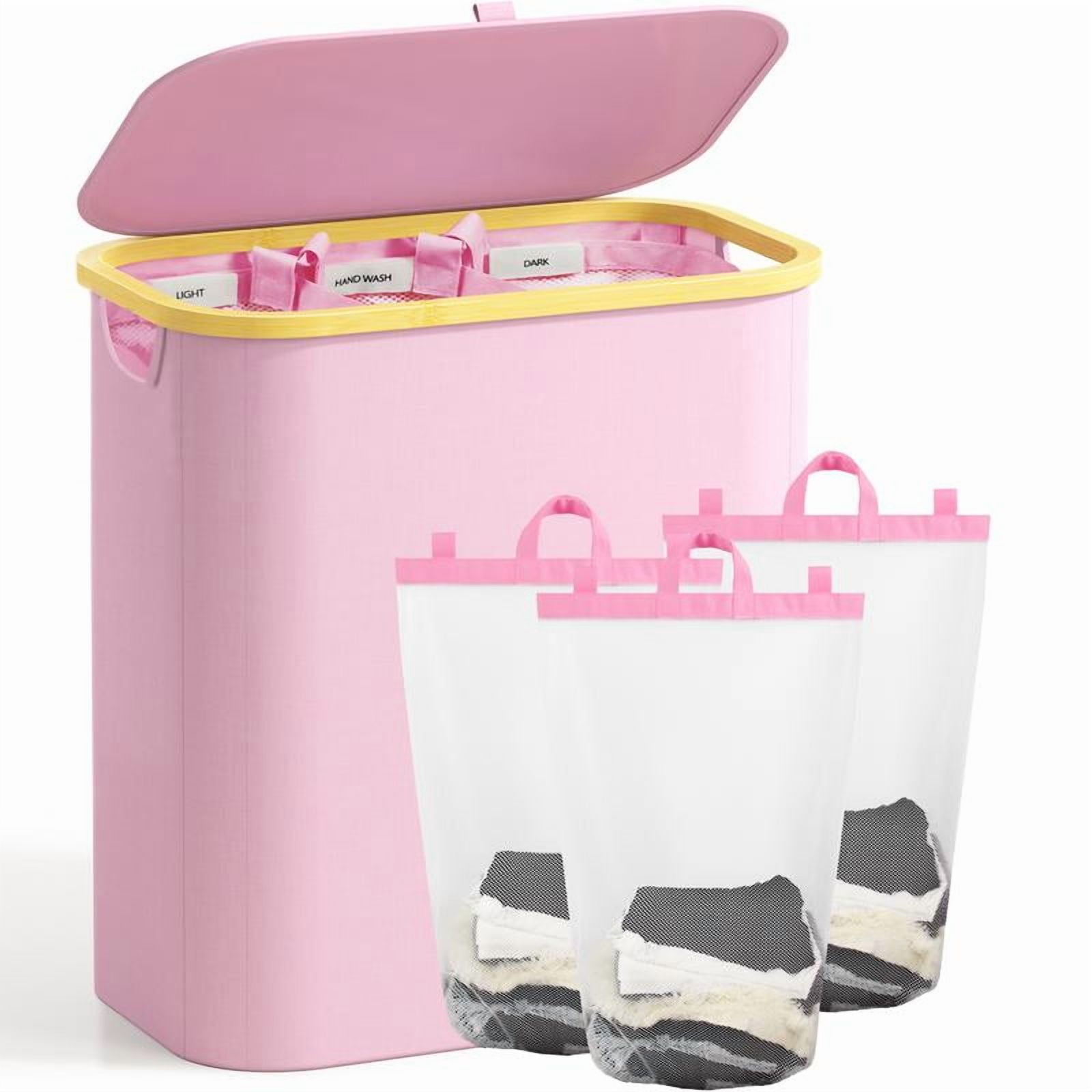 Laundry Hamper with Lid, 160L Extra Large Laundry Hamper, 3 Partition ...