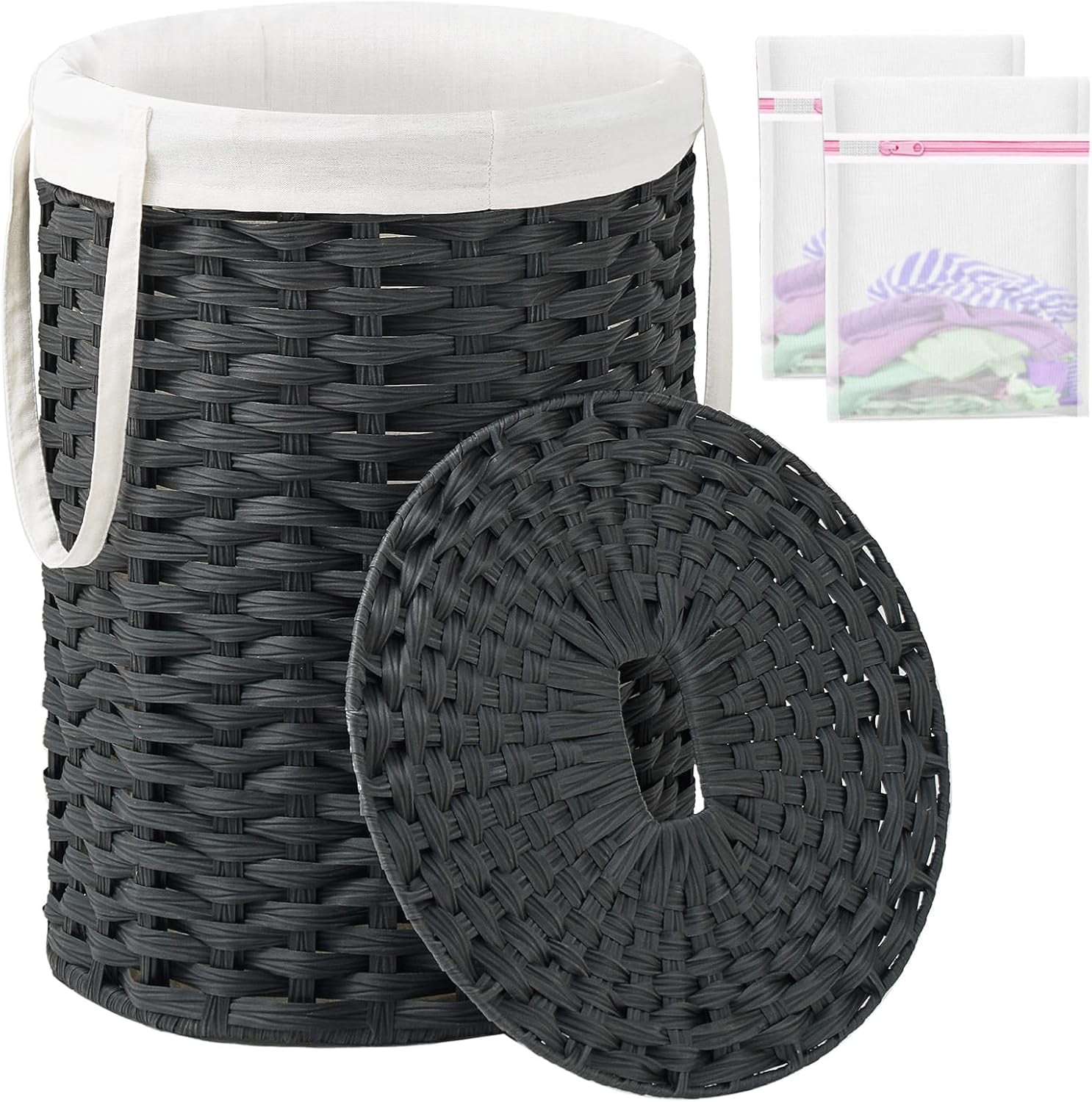 Laundry Hamper with Lid Laundry Basket with Lid 19.0 Gal (72 L) Round ...