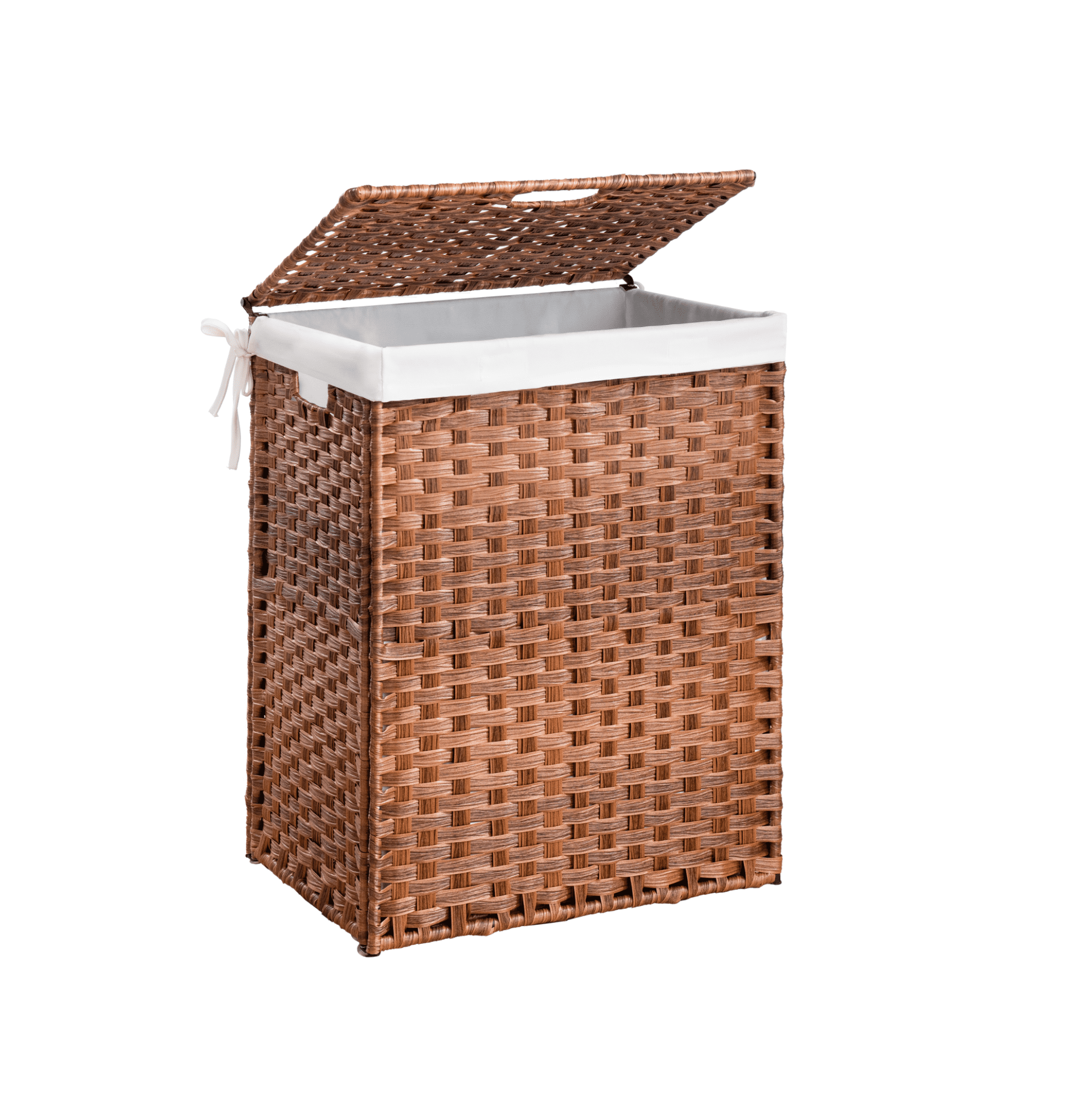 Laundry Hamper With Lid PE Rattan Powder Coating Frame Clothes Hampers ...