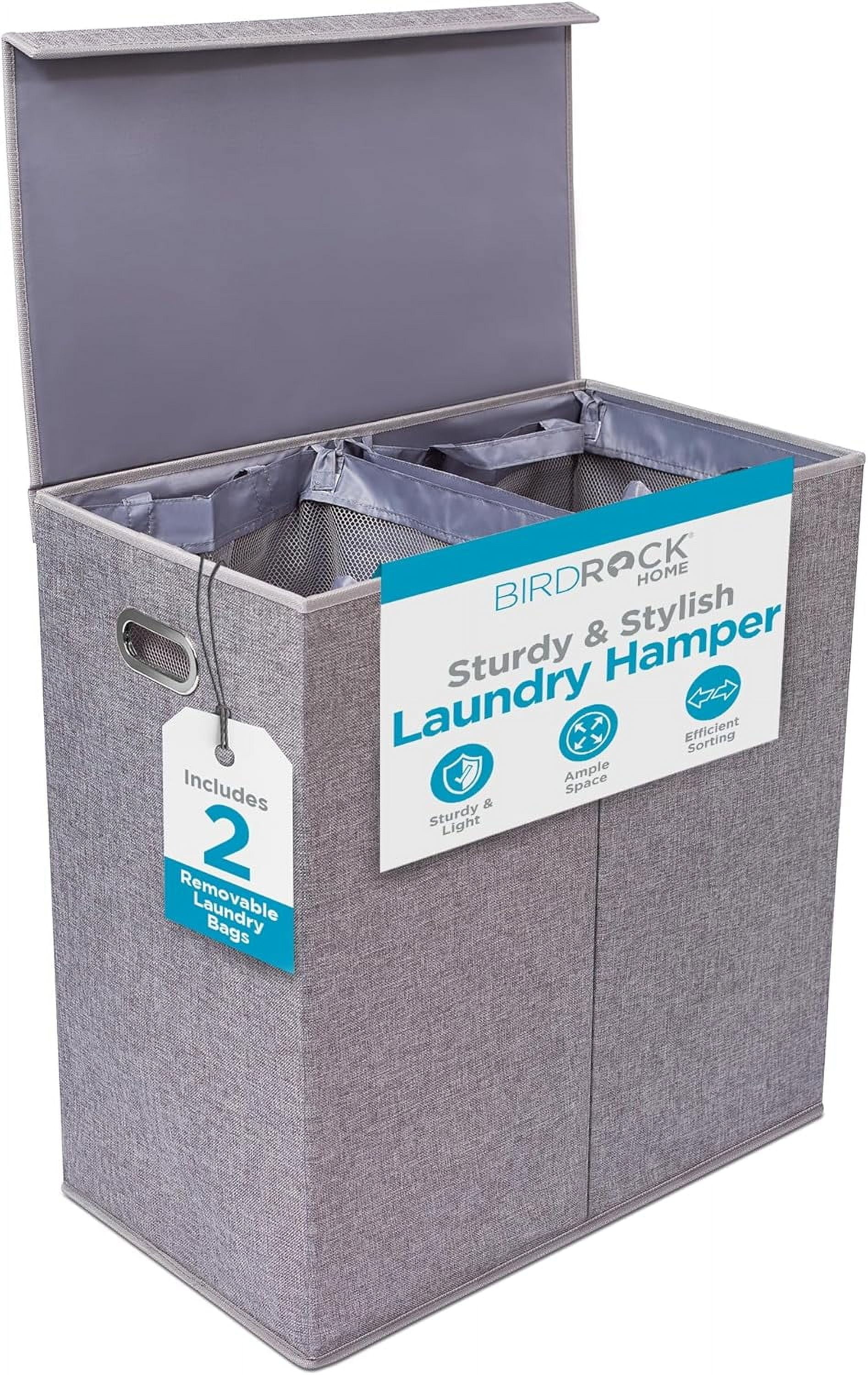 Laundry Hamper with Lid | Removable Bags for Sorting Clothes ...