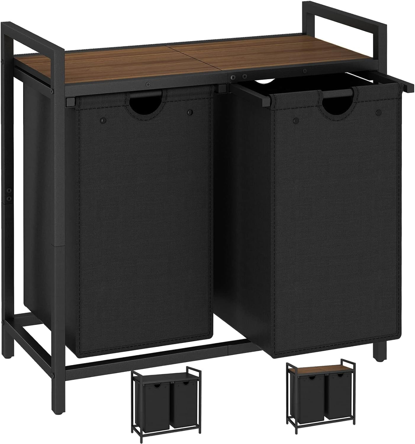 Laundry Hamper, Two-Color 2 × 48L Laundry Basket with 2 Removable ...