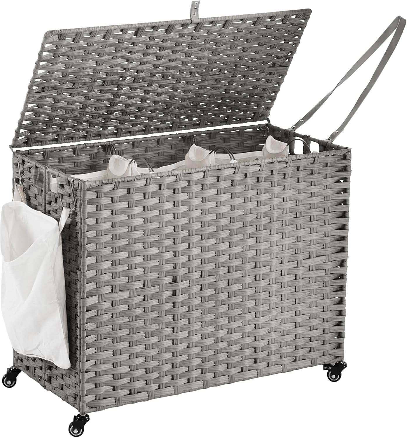 Laundry Hamper with Wheels, 52.8 Gallon(200L) Rolling Laundry Basket ...