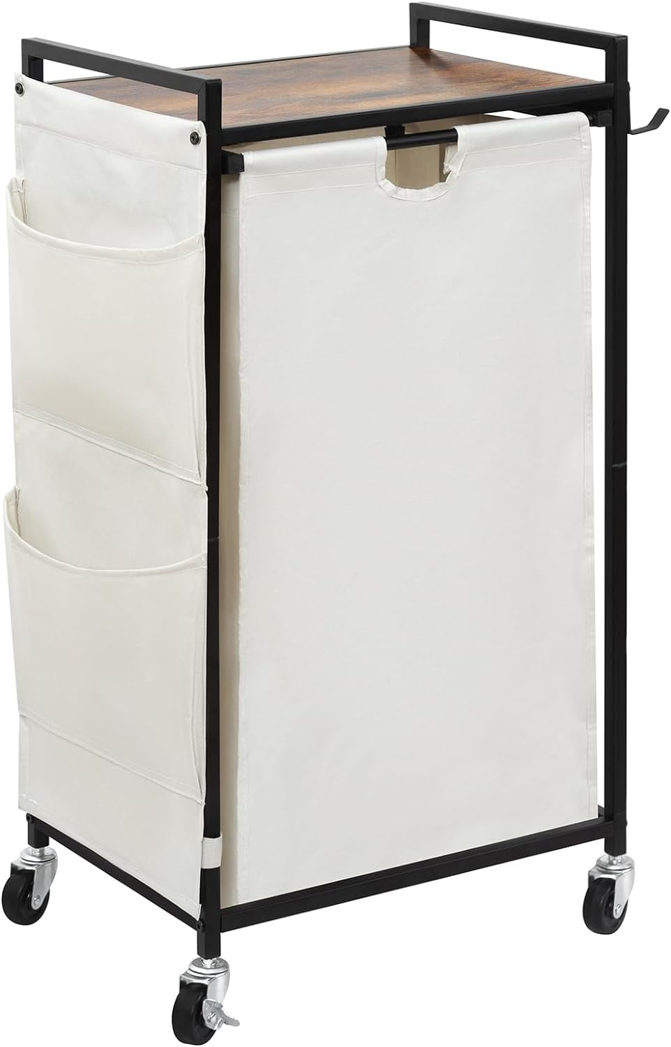 Laundry Hamper with Wheels and Shelf,Rolling Laundry Basket Organizer ...