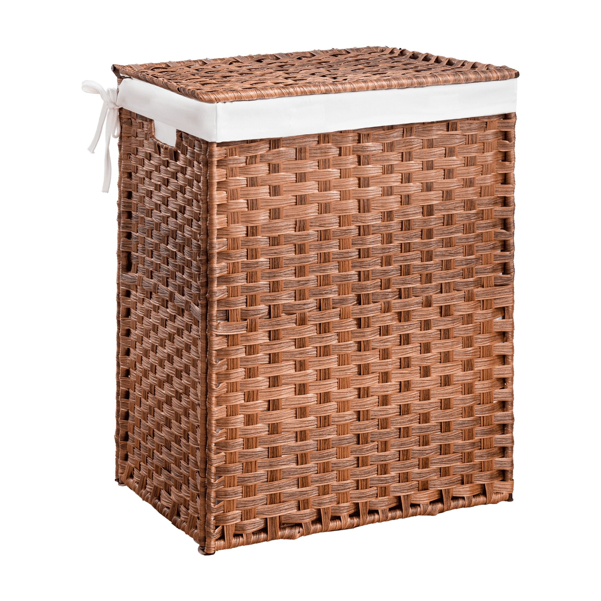 Laundry Hamper With Lid PE Rattan Powder Coating Frame Clothes Hampers ...