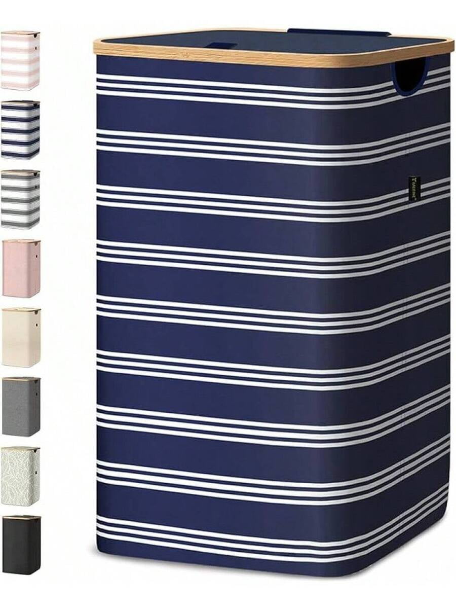 Laundry Hamper With Lid, Tall Laundry Baskets With Pull Handles, Large ...