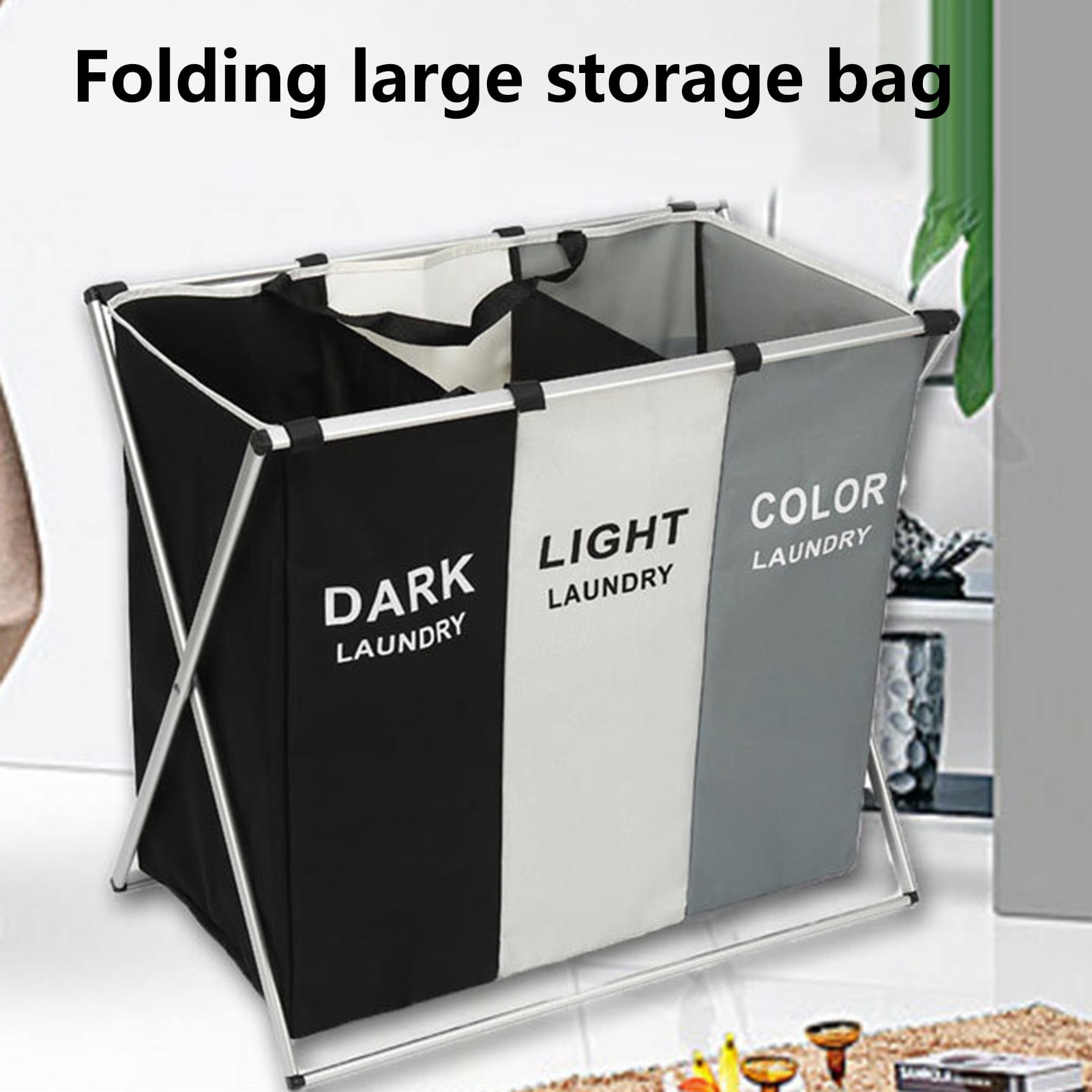 Laundry Hamper X-shaped Frame Design Large Capacity Durable Multi ...