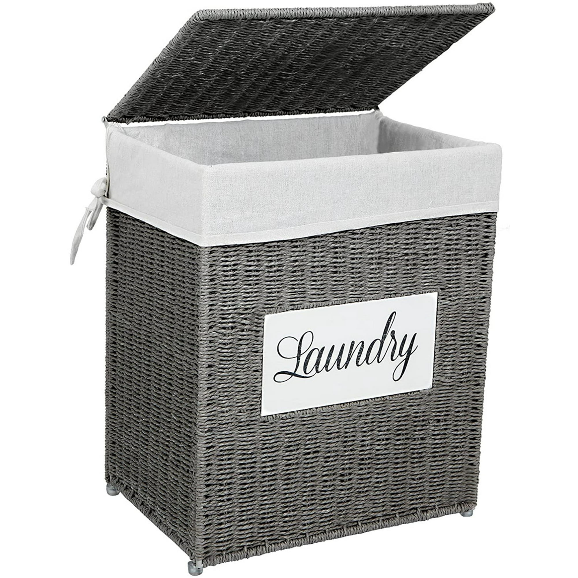 Laundry Hamper with Lid Laundry Basket with Handles Liner Bag Paper ...
