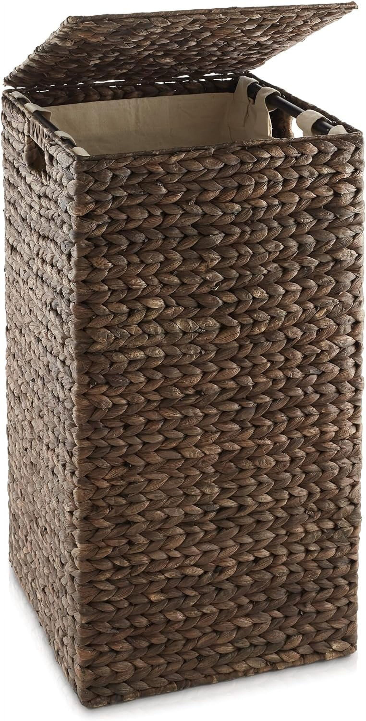 Laundry Hamper with Lid and Removable Liner Bag - Espresso, Woven Water ...