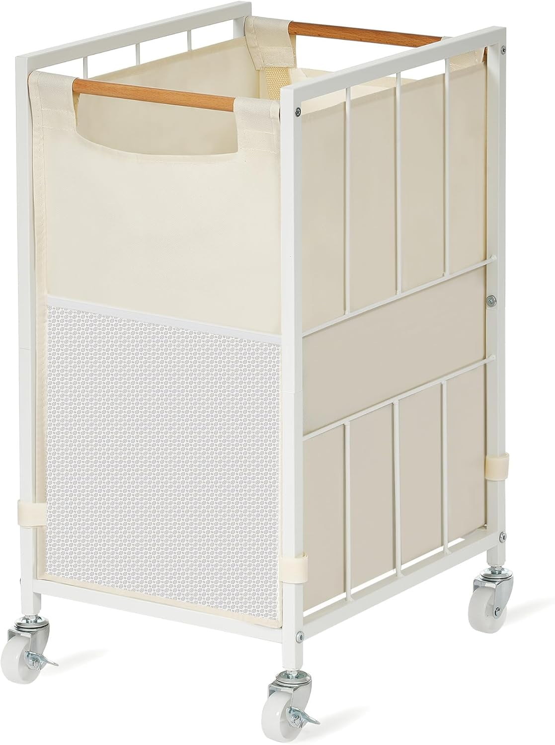 Laundry Hamper with Wheels and Adjustable Feet, 90L Laundry Basket with ...