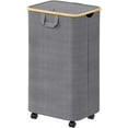 Laundry Hamper with Wheels and Lid, 26 Gal (100L) Rolling Clothes ...
