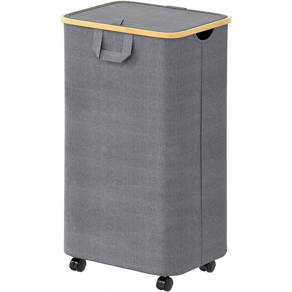 Laundry Hamper with Wheels and Lid, 26 Gal (100L) Rolling Clothes ...