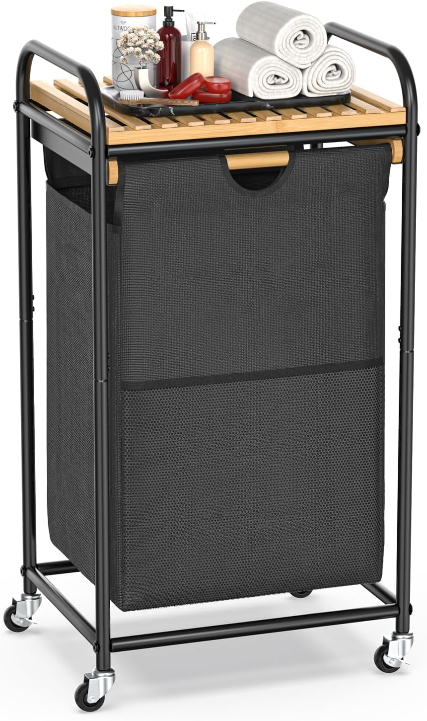 Laundry Hampers 1 Section, Laundry Sorter with Removable Shelf and Pull ...