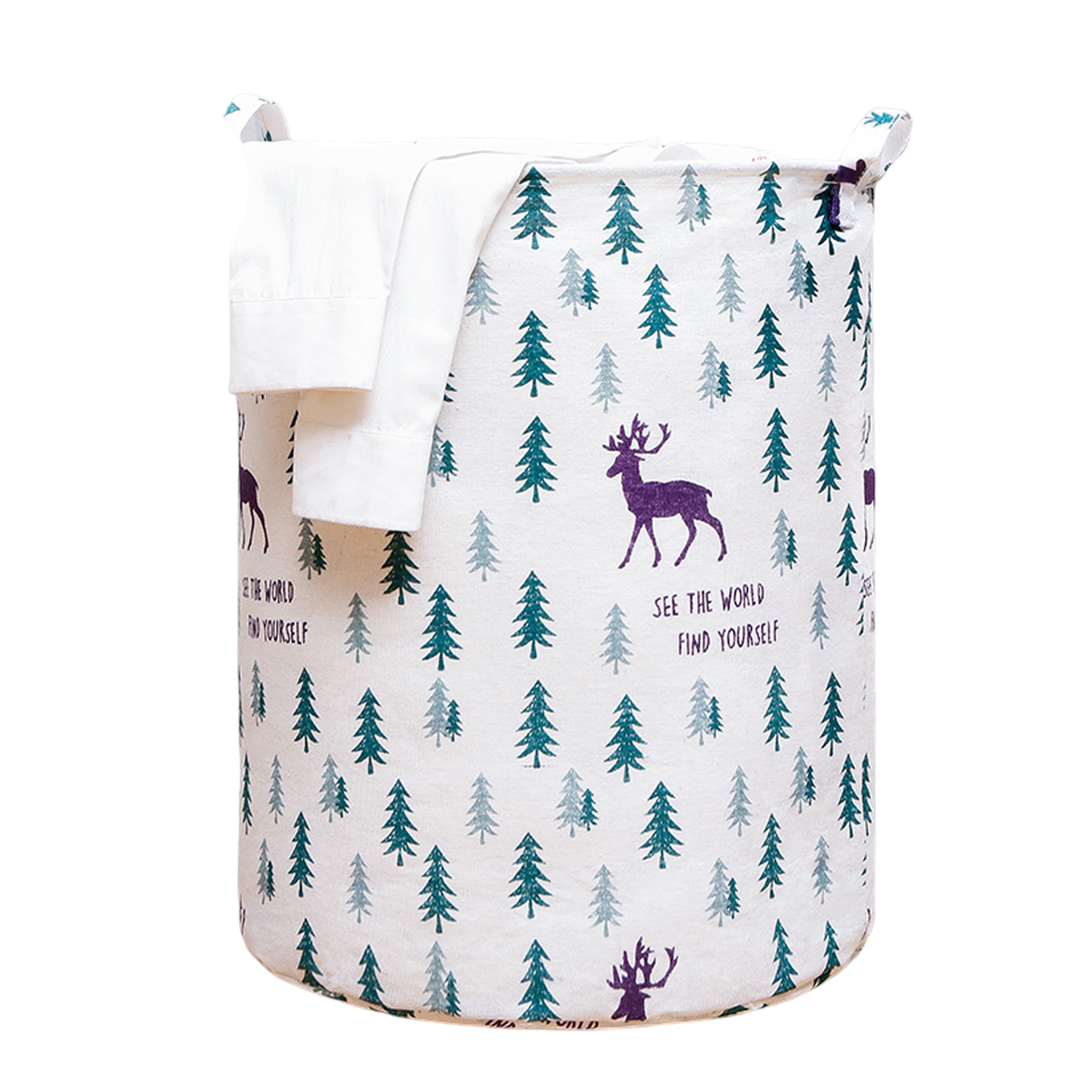 Laundry Hampers, Cotton Folding Laundry Basket, Comfortable Grip ...