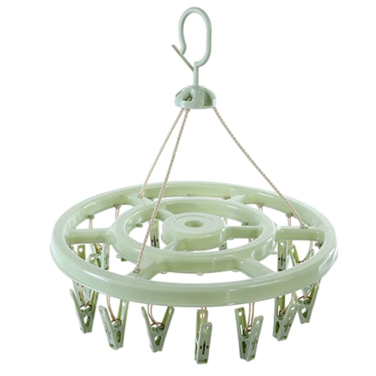 Laundry Hangers with 12/18/24 Clips,Clothespin Rack Foldable Laundry ...