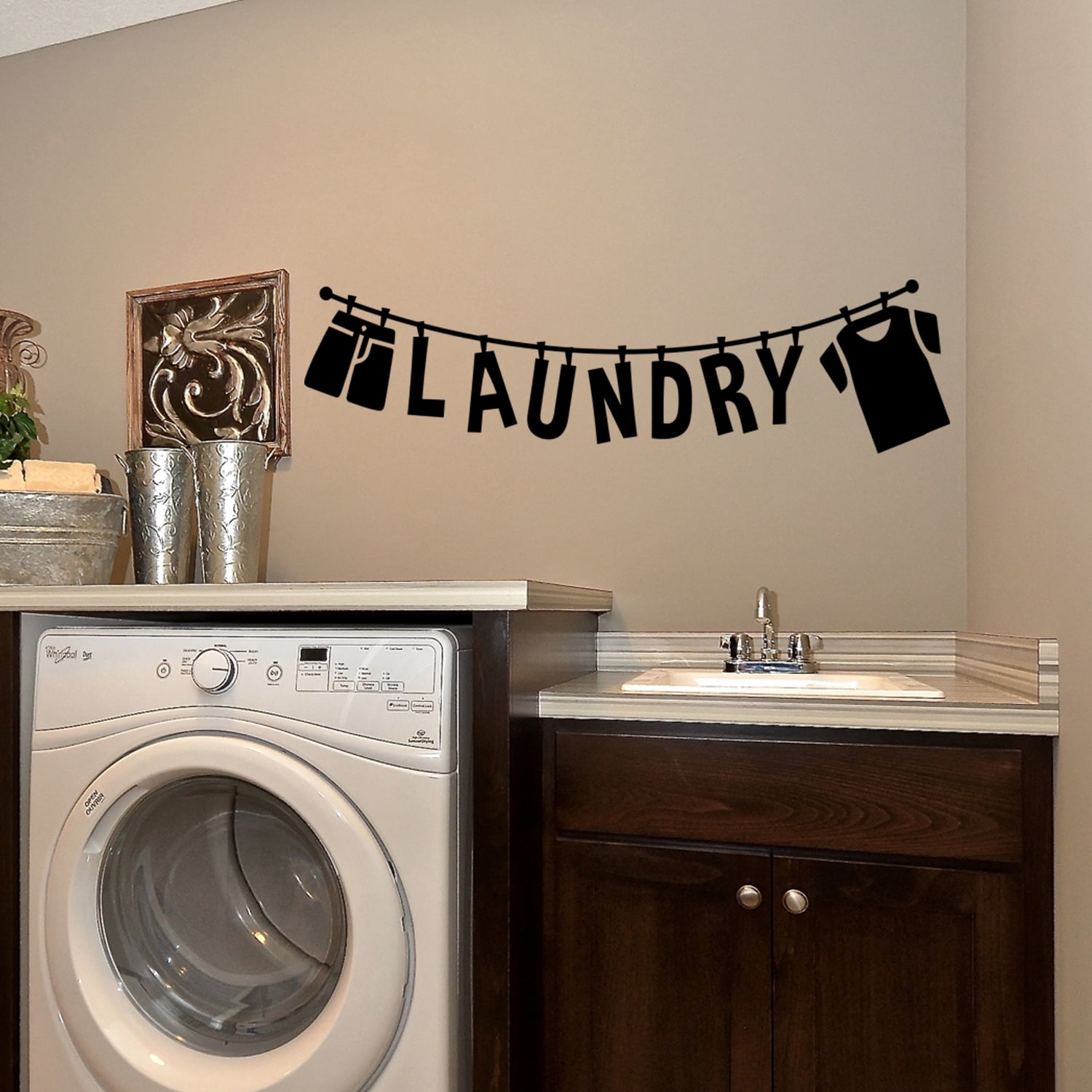 Laundry Lettering Sign - 10" x 37" - Laundry Room Vinyl Decal - Funny ...