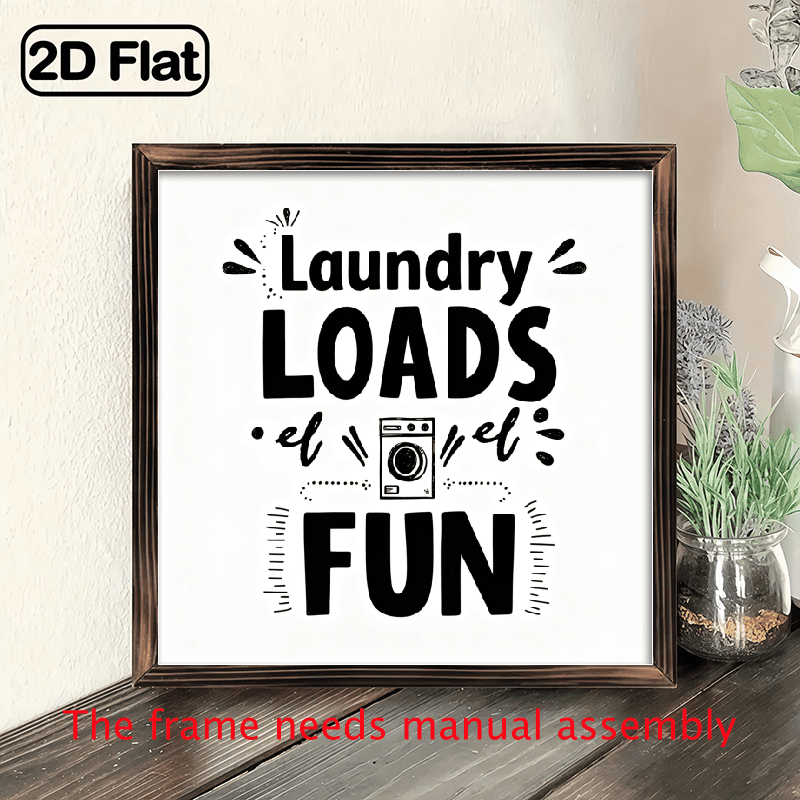 Laundry Loads Of Fun Sign 8x8 Inch, Rustic Farmhouse Decor Home Sign ...