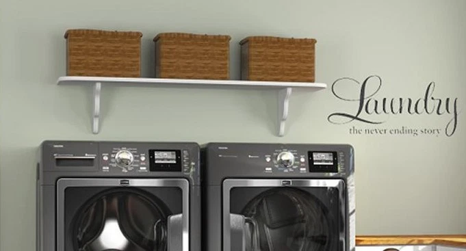 Laundry Never Ending Story Words Wall Decal Lettering Sticky Quote ...