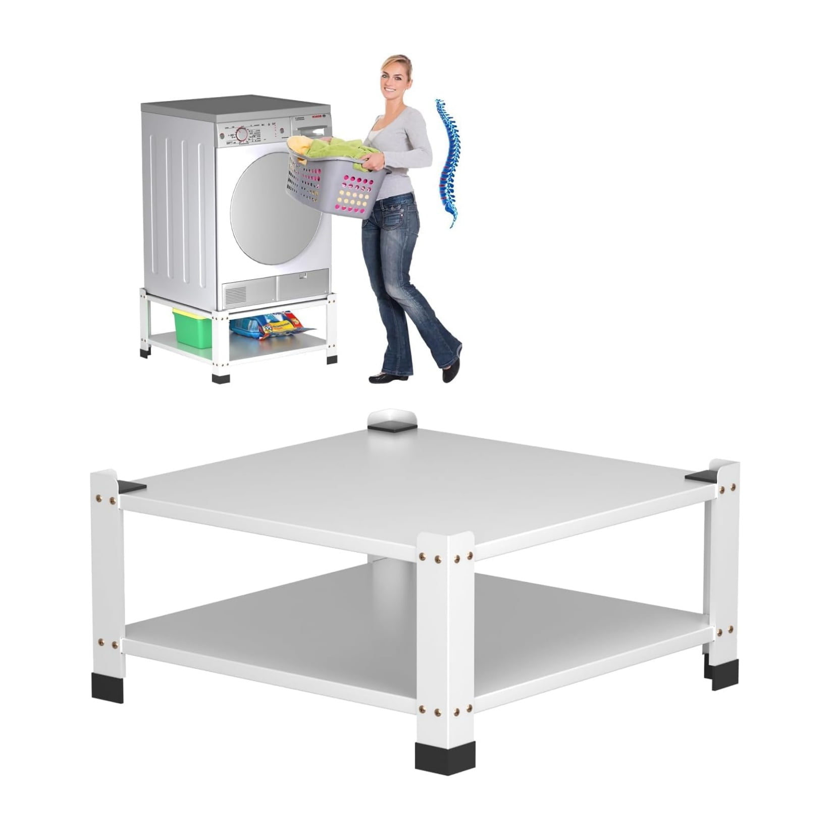 Laundry Pedestal for Washer and Dryer, Heavy Duty Steel Washing Machine ...