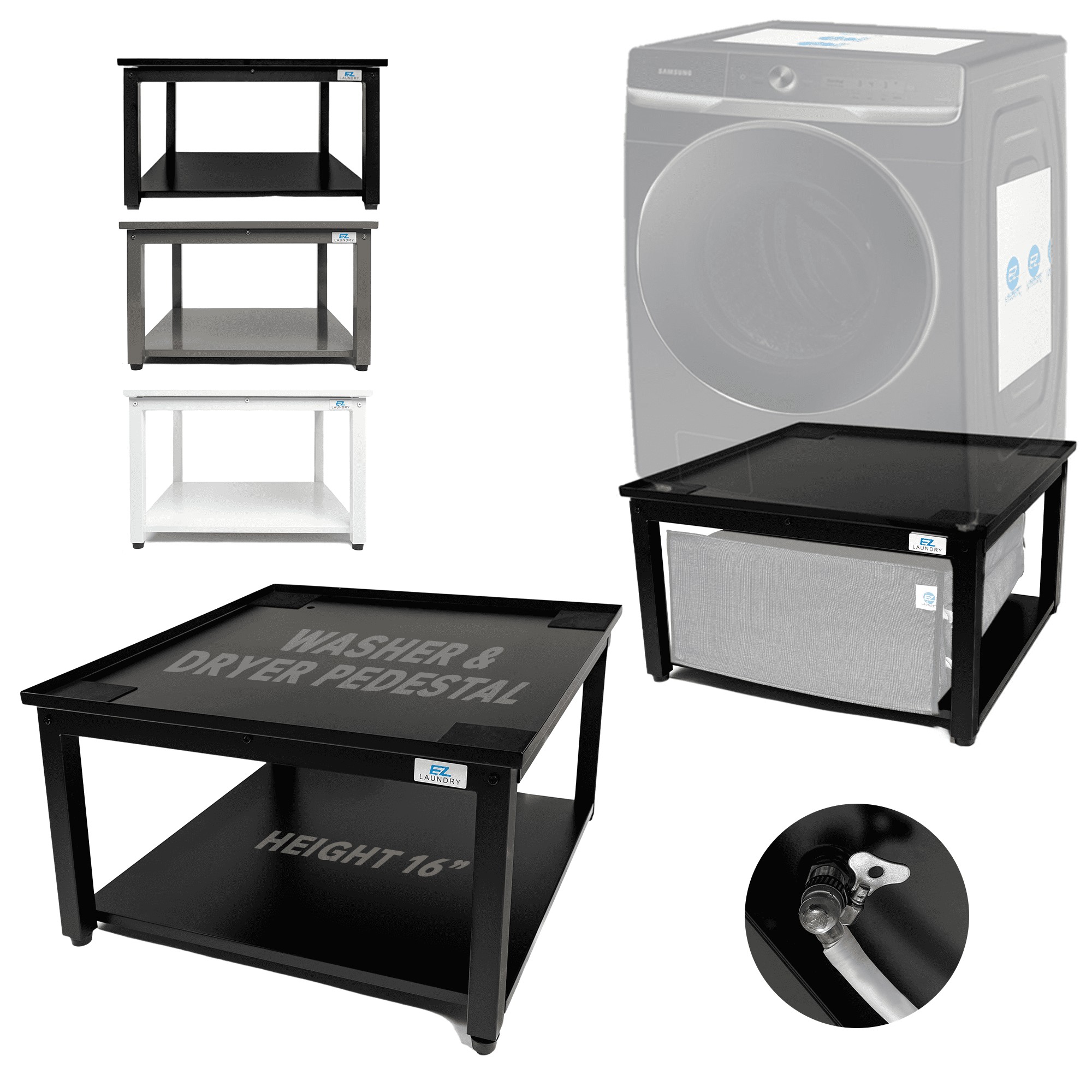 Laundry Pedestal for Washer and Dryer 29" Wide Stand, 16" High Heavy ...