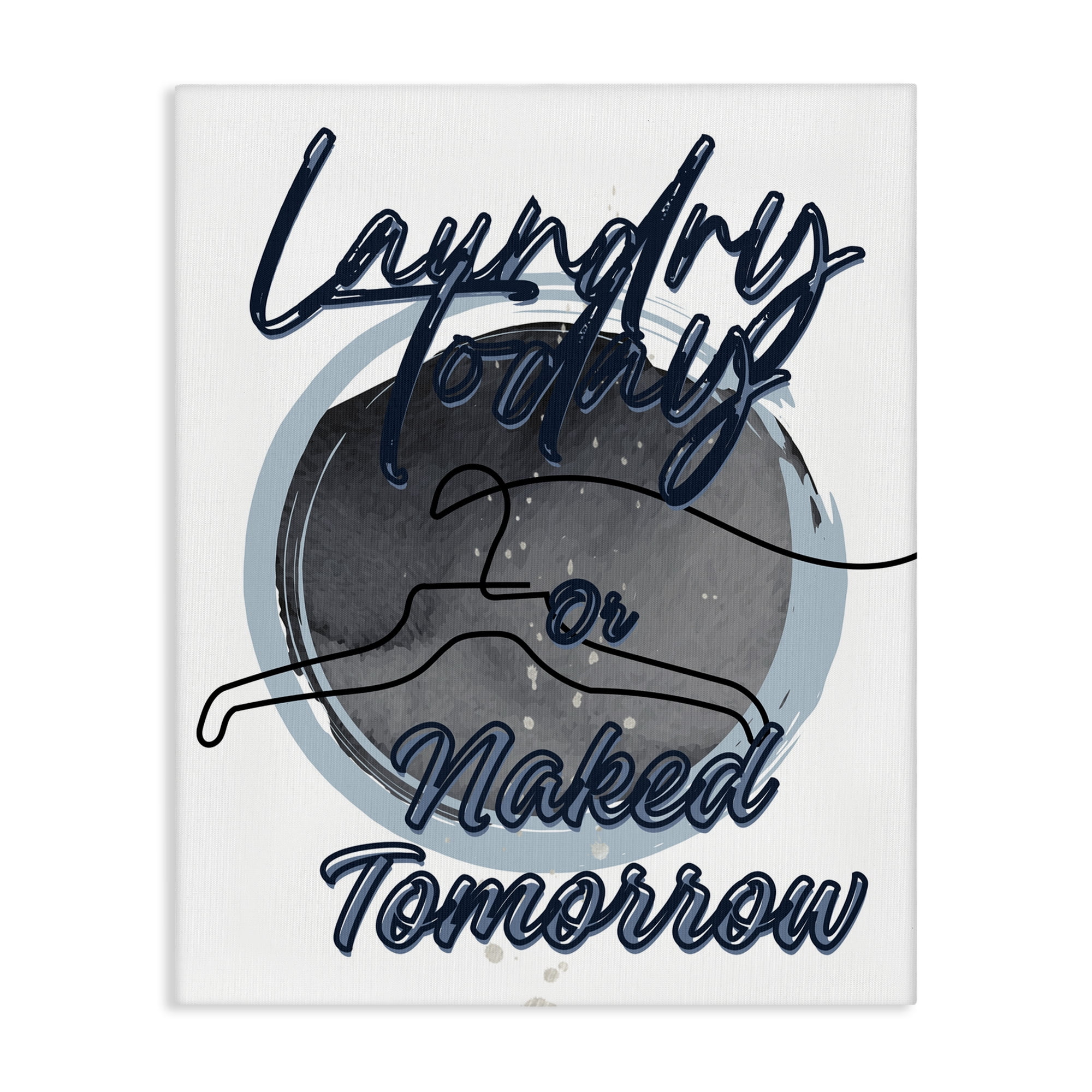 Laundry Phrase with Hanger Contour Canvas Wall Art, design by Jesse ...