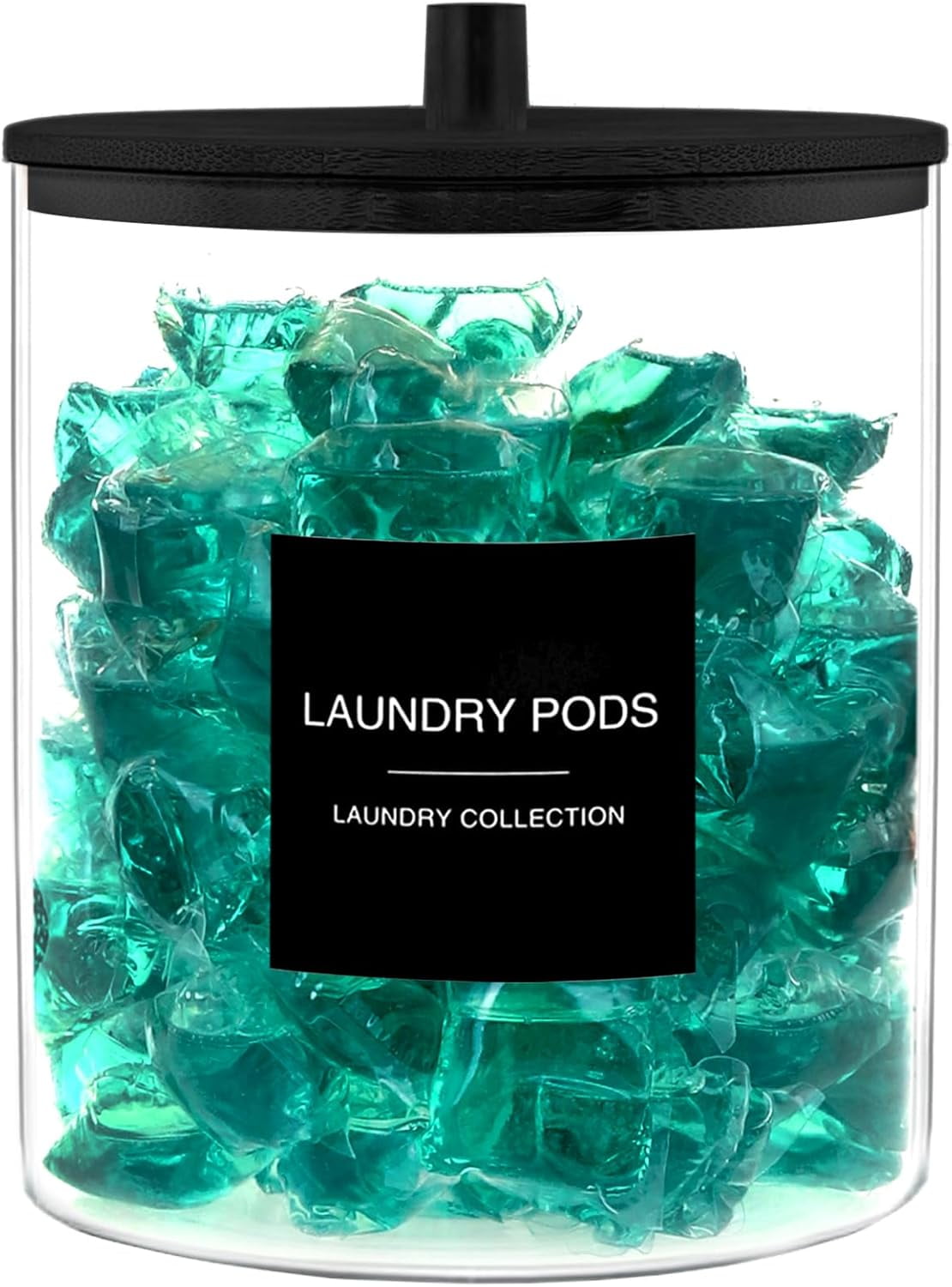 Laundry Pods Container with 27 Labels, Glass Jars for Laundry Room ...
